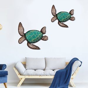 Roowest | Wall Decor | 2 Sizes Wooden Sea Turtle Wall Decor Farmhouse ...